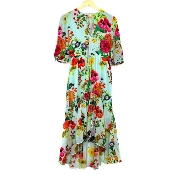 Garrie B | Dresses | Garrie B Wildflower Floral Chiffon High Low Maxi ...